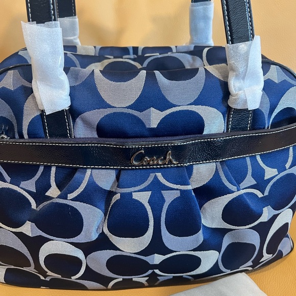 Coach | Bags | Coach Navy And Black Shoulder Bag Travel Diaper Bag ...